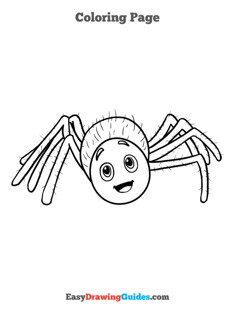 0135-easy-cartoon-spider-coloring-page | PDF