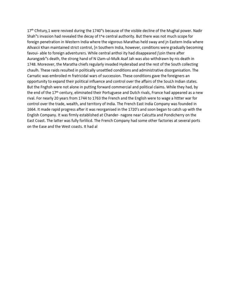 Foreign Rivalries in 18th Century India | PDF