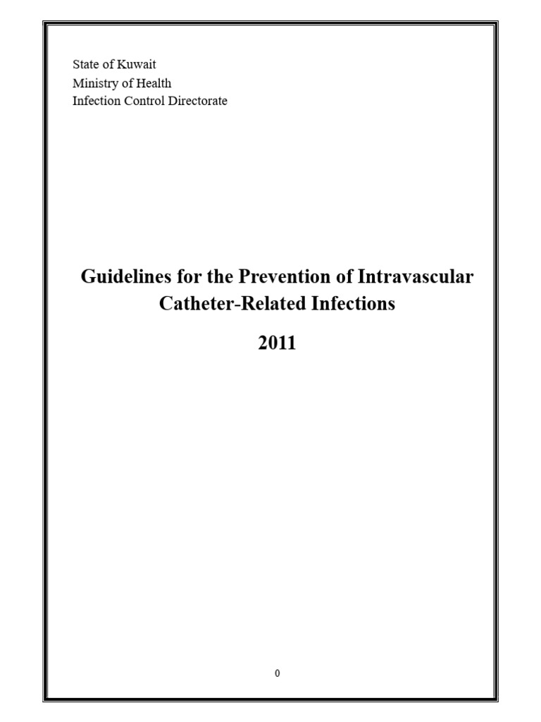 Intravascular Catheter Infection Prevention Guidelines | PDF | Vein ...