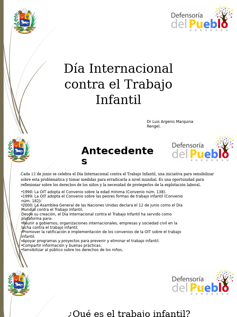 Día Internacional contra el Trabajo Infantil | PDF | Trabajo infantil ...