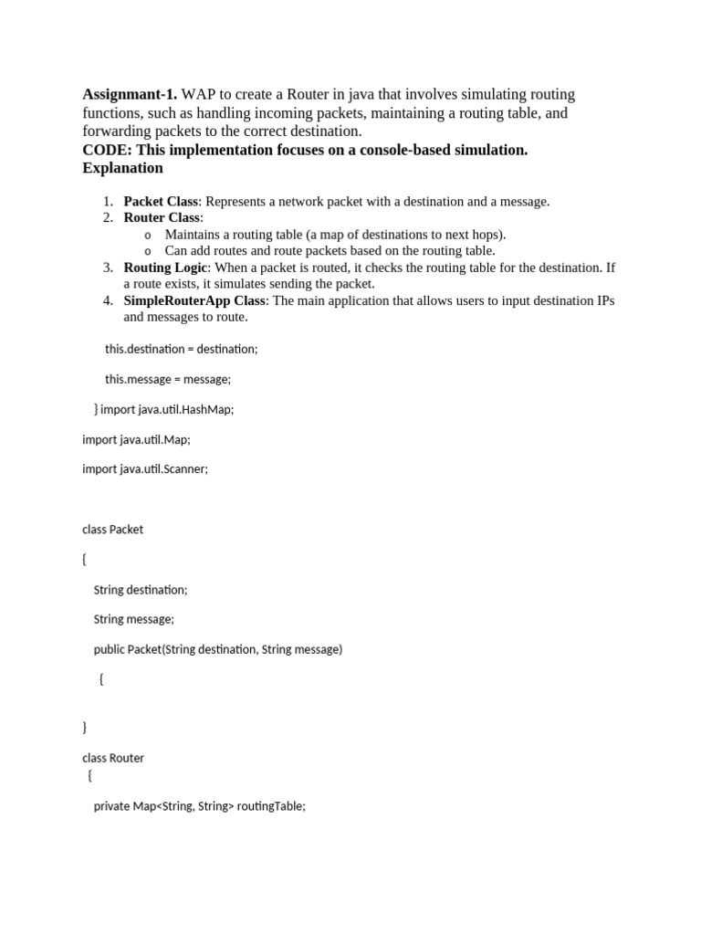 Assignment 1 Pdf Router Computing Routing 3053
