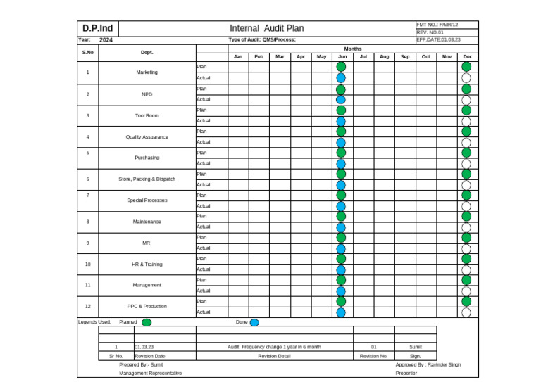 F.MR.12. Internal Audit Plan | PDF