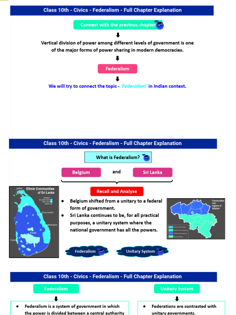 Federalism in India: Class 10 Notes | PDF | Justice | Crime & Violence