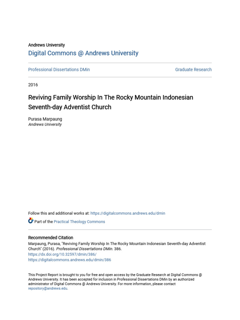 Reviving Family Worship in The Rocky Mountain Indonesian Seventh | PDF | Book Of Genesis | Abraham
