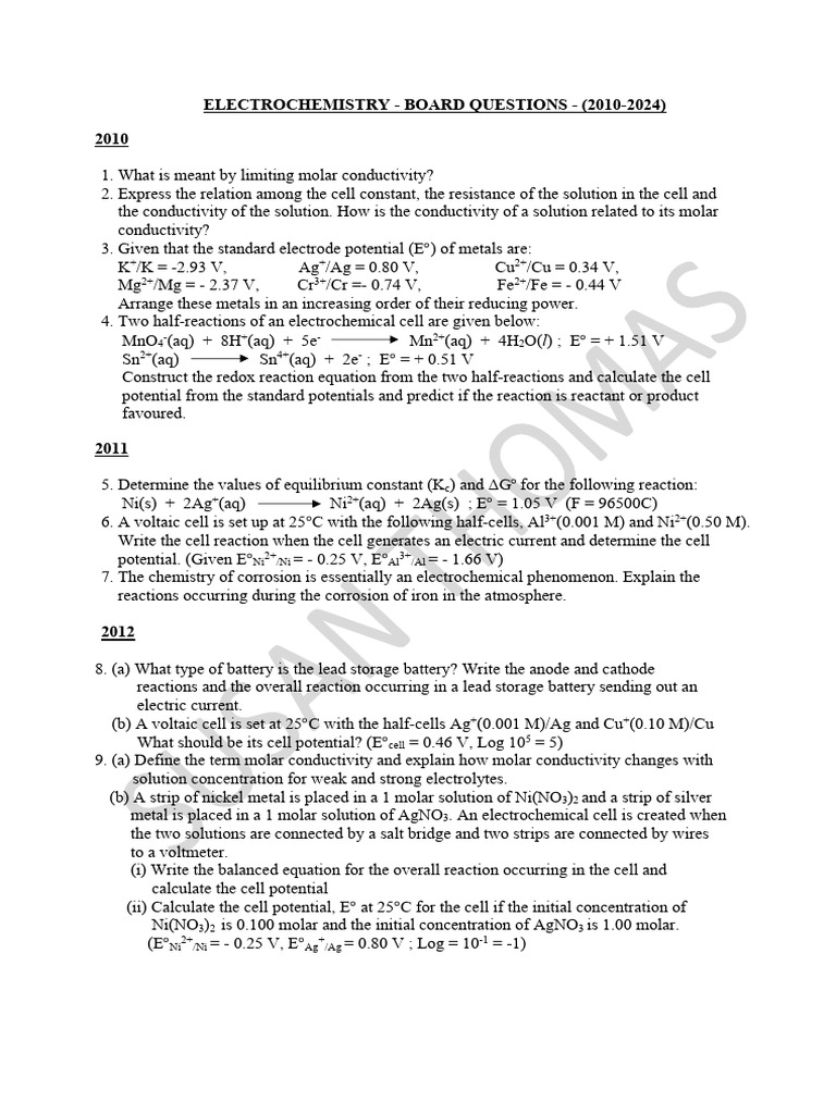Electrochemistry (2010-2024) | PDF | Electrochemistry | Applied And Interdisciplinary Physics