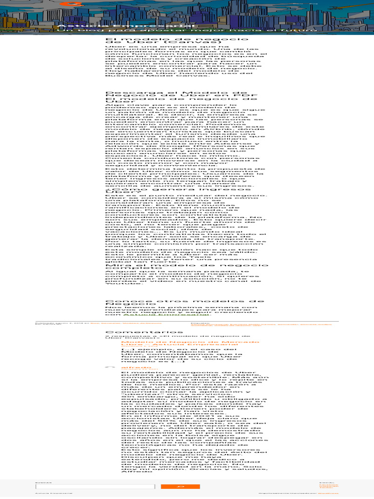 El Modelo de Negocio de Uber (Canvas) - Astucia Empresarial | PDF | Business | Modelo de negocio