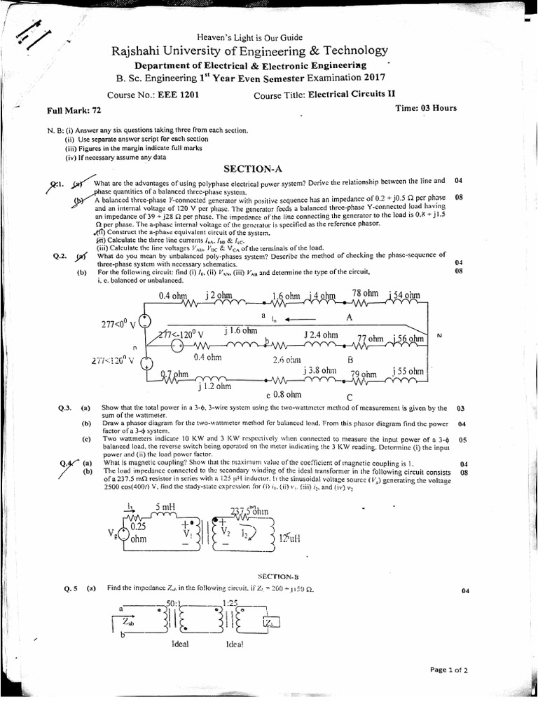 Electrical Circuit 2 Question | PDF