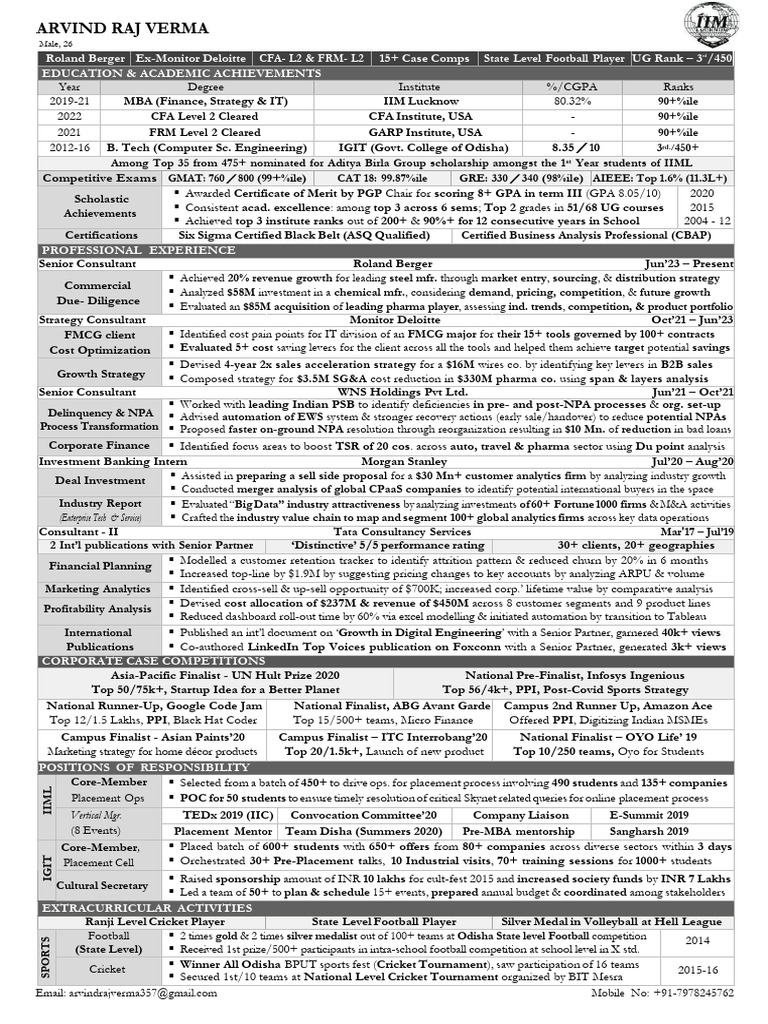 Arvind Raj Verma_Cv | PDF | Business | Private Sector