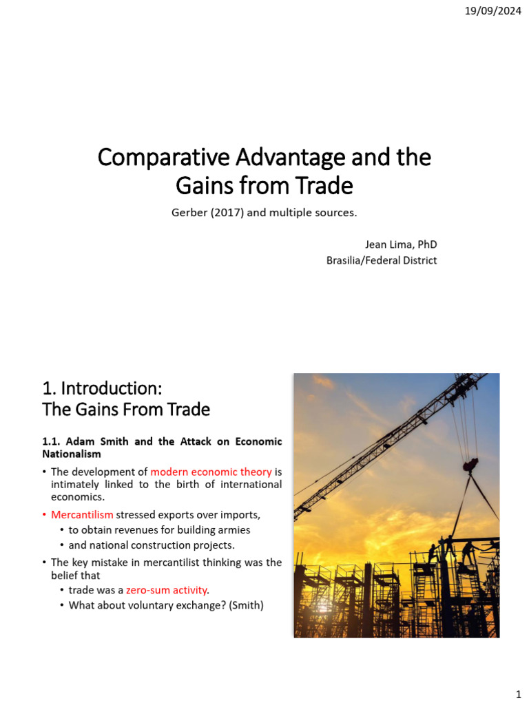 Gains from Trade and Comparative Advantage | PDF | Comparative ...