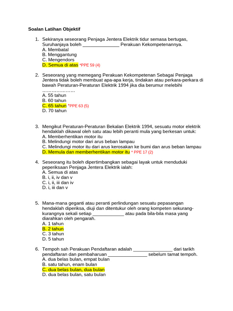 Soalan Latihan Objektif - Chargeman | PDF