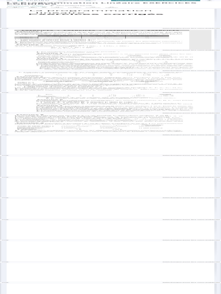 La Programmation Linéaire EXERCICES CORRIGES PDF Optimisation Linéaire ...