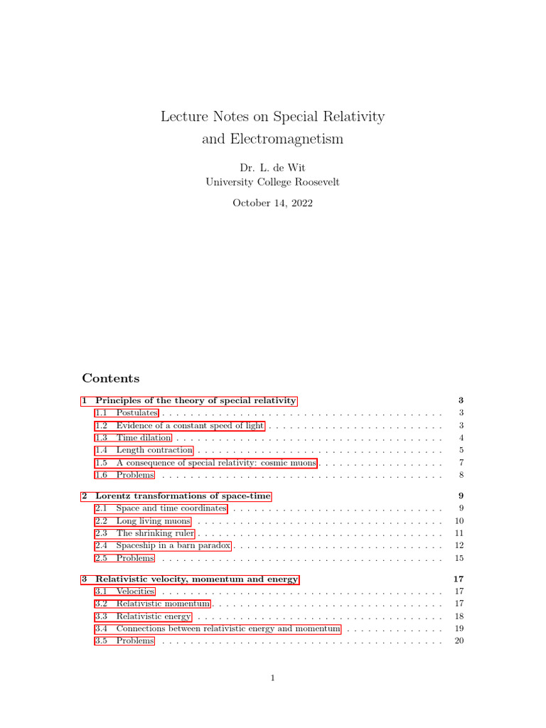 Special Relativity Notes | PDF | Special Relativity | Spacetime