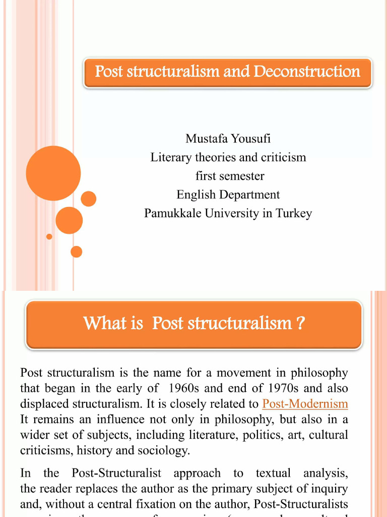 Post-Structuralism and Deconstruction | PDF