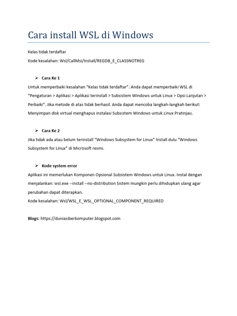 Install WSL Di Windows | PDF