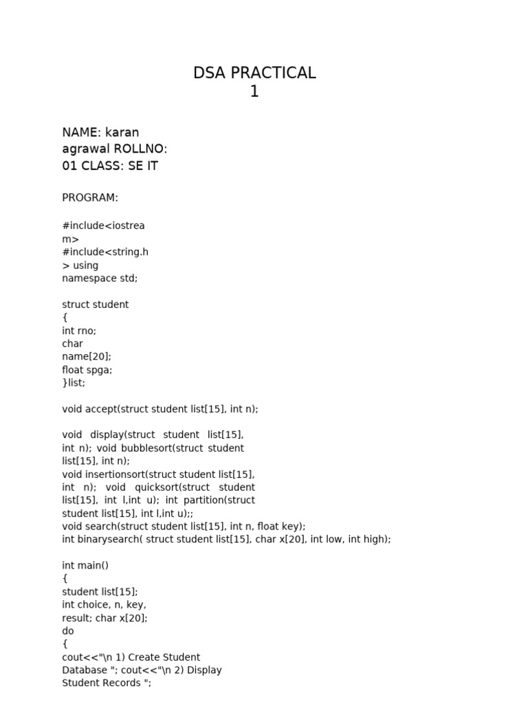 dsa1 | PDF | Algorithms And Data Structures | Algorithms