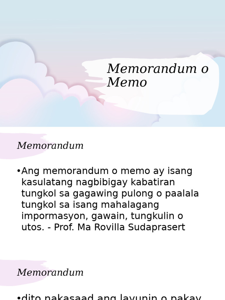 Memorandum o Memo | PDF