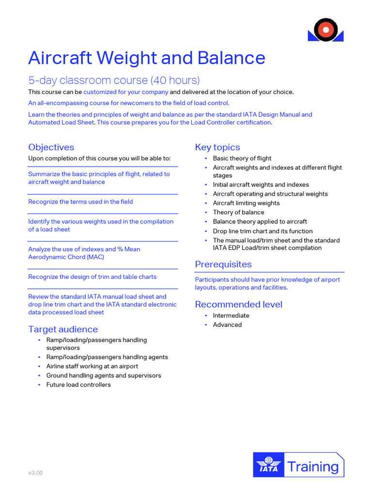 Aircraft Weight and Balance Training Course | PDF | Aerospace Engineering | Transport