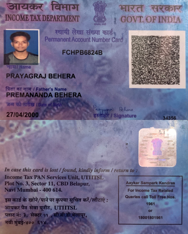 Original PAN Card Details | PDF