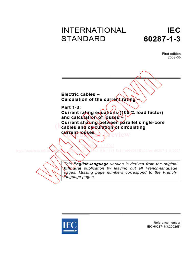 Iec 60287 1 3 2002 | PDF | Electrical Impedance | Electrical ...