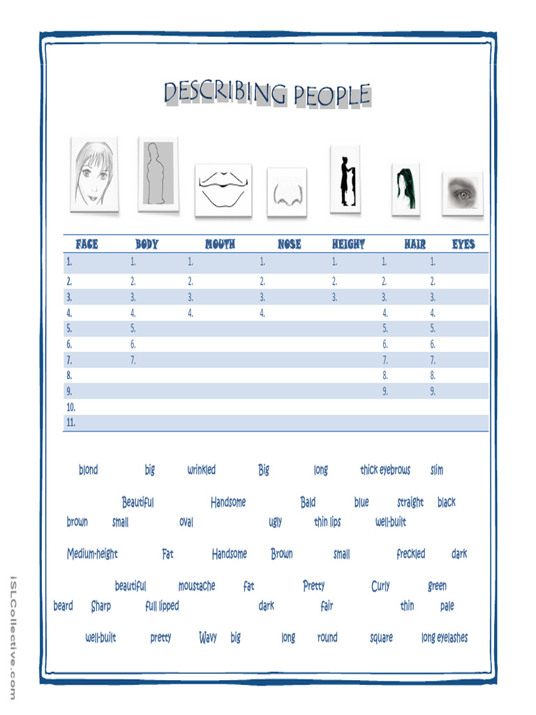Physical Appearance Vocabulary | PDF | Hair | Fashion