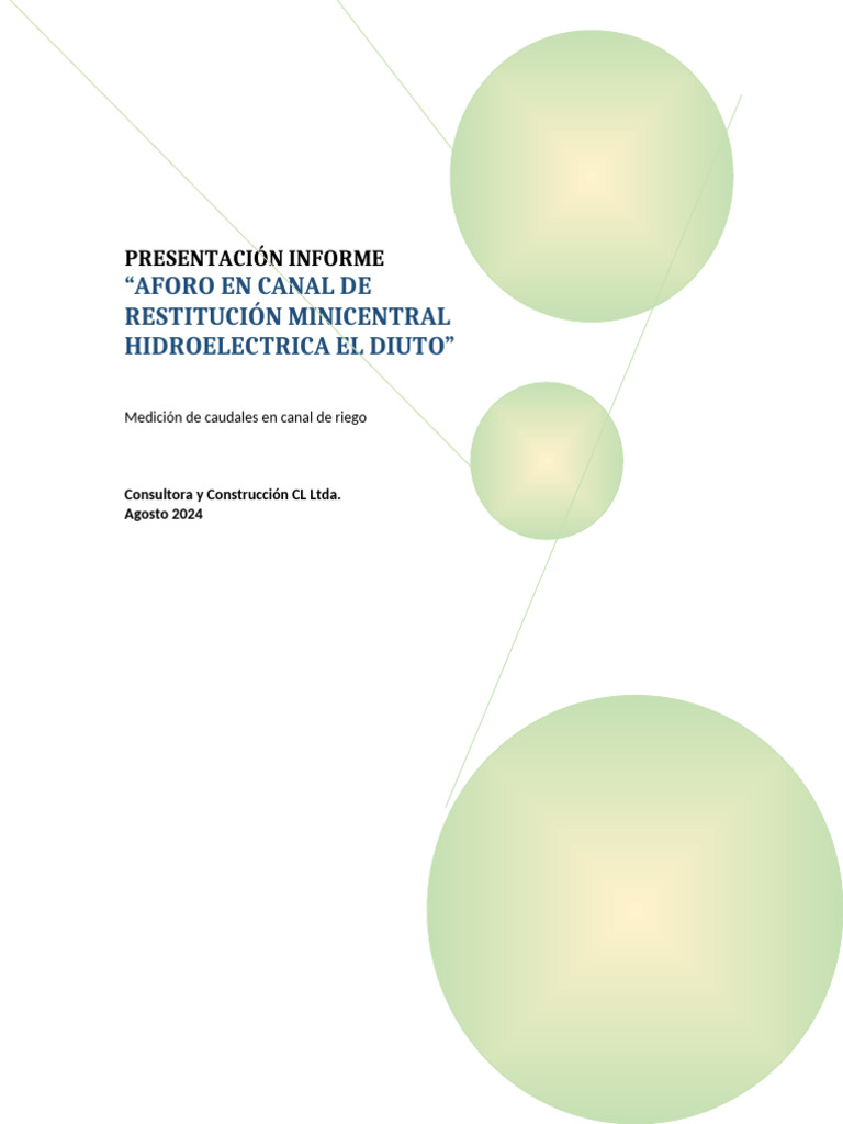 Informe Aforo Minicentral El Diuto | PDF