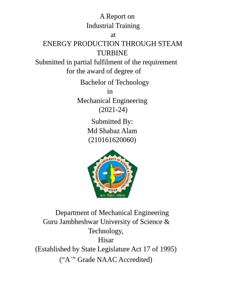 Shabaz NTPC Report 1 | PDF | Chimney | Nature
