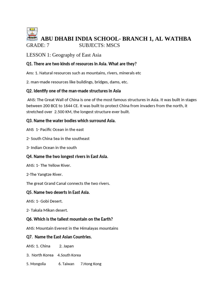 Geography of East Asia | PDF | Travel