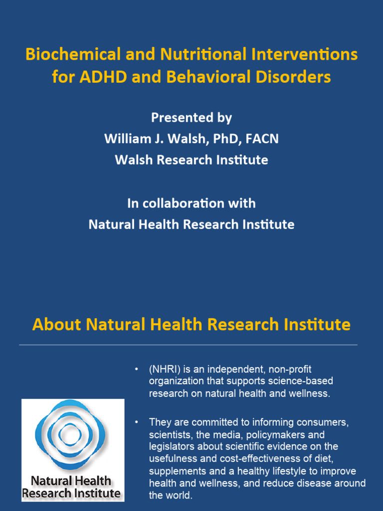 Walsh Protocol for ADHD Treatment | PDF | Attention Deficit ...