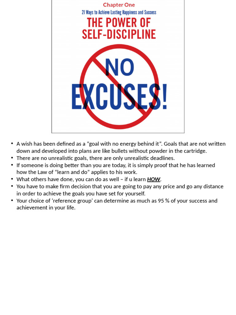 No Excuses by Brian Tracy | PDF | Self-Improvement