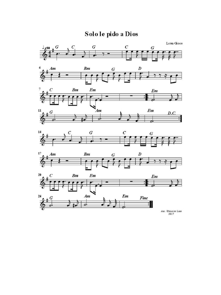 Solo Le Pido A Dios Partitura | PDF
