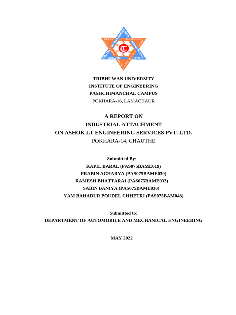 Intern Report Ashok LT Engineering Services Pvt. Ltd. | PDF | Internal Combustion Engine | Piston