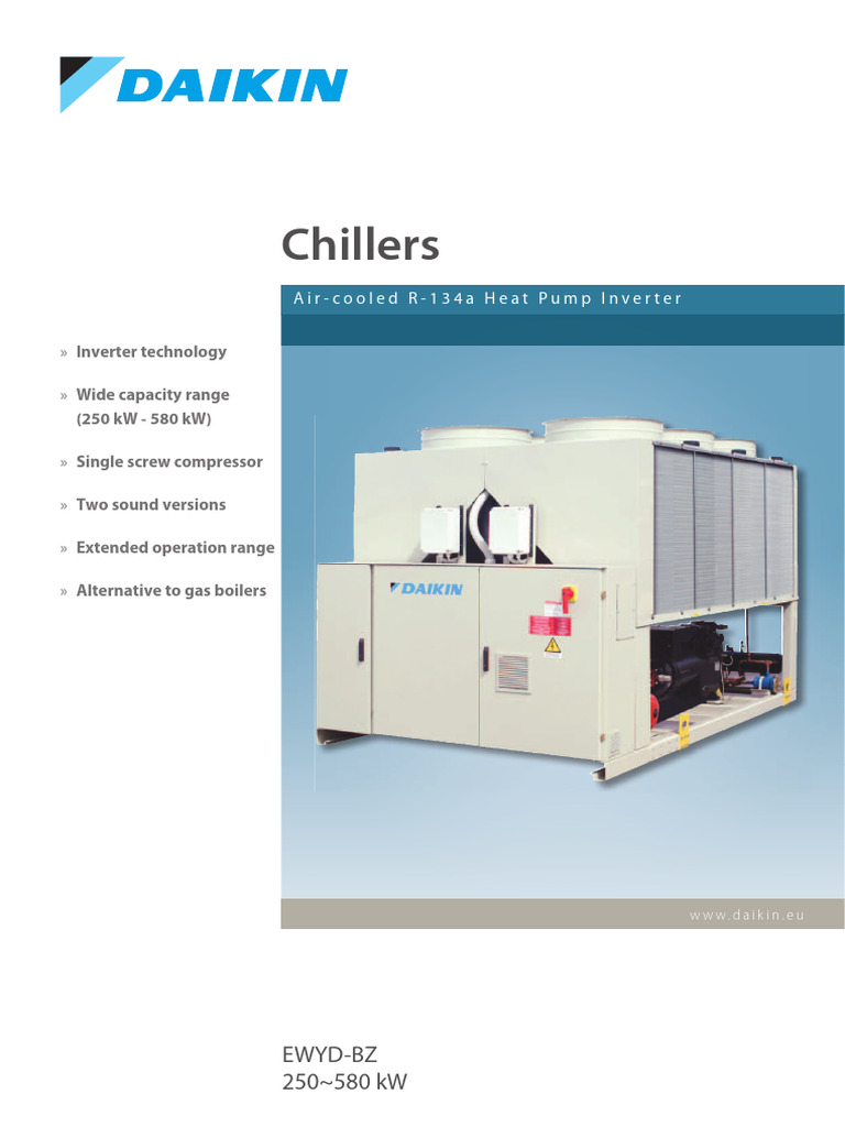 Chillers: Ewyd-Bz 250 580 KW | PDF | Heat Pump | Air Conditioning