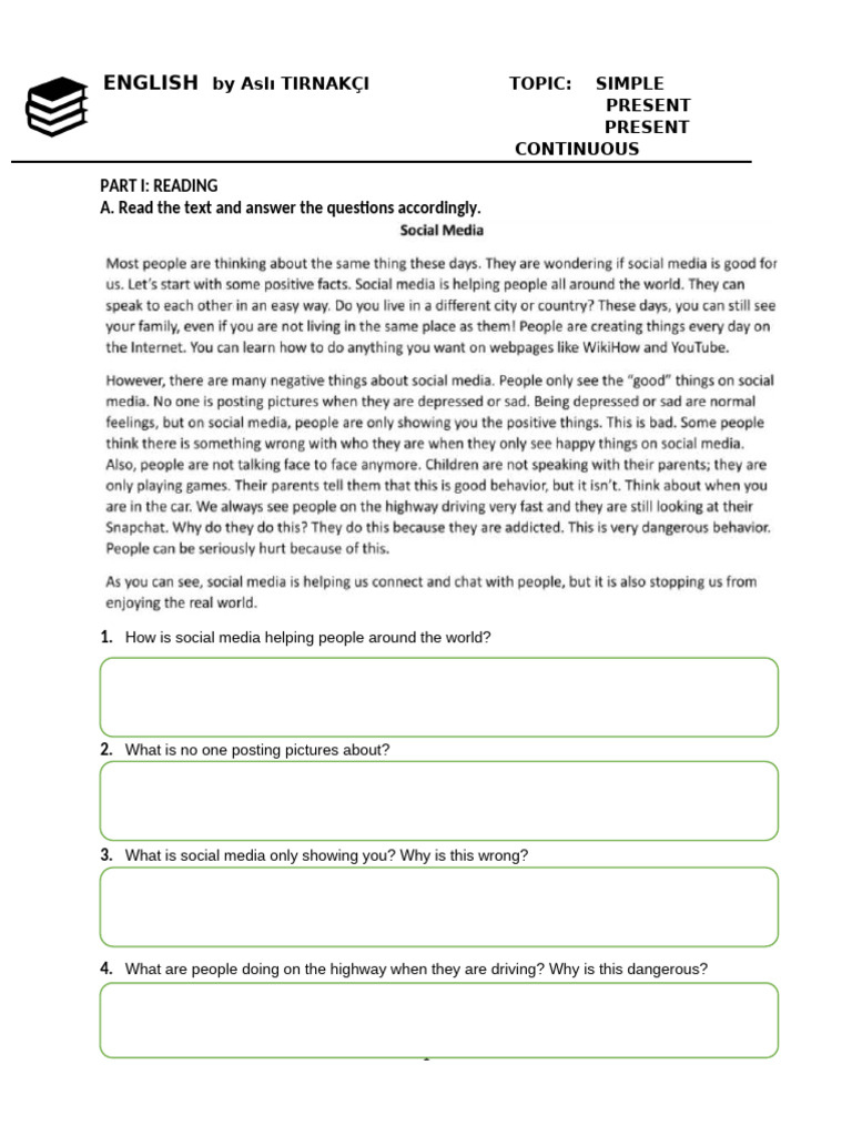 Present Cont - Present Simple Study Sheet | PDF | Language Arts ...