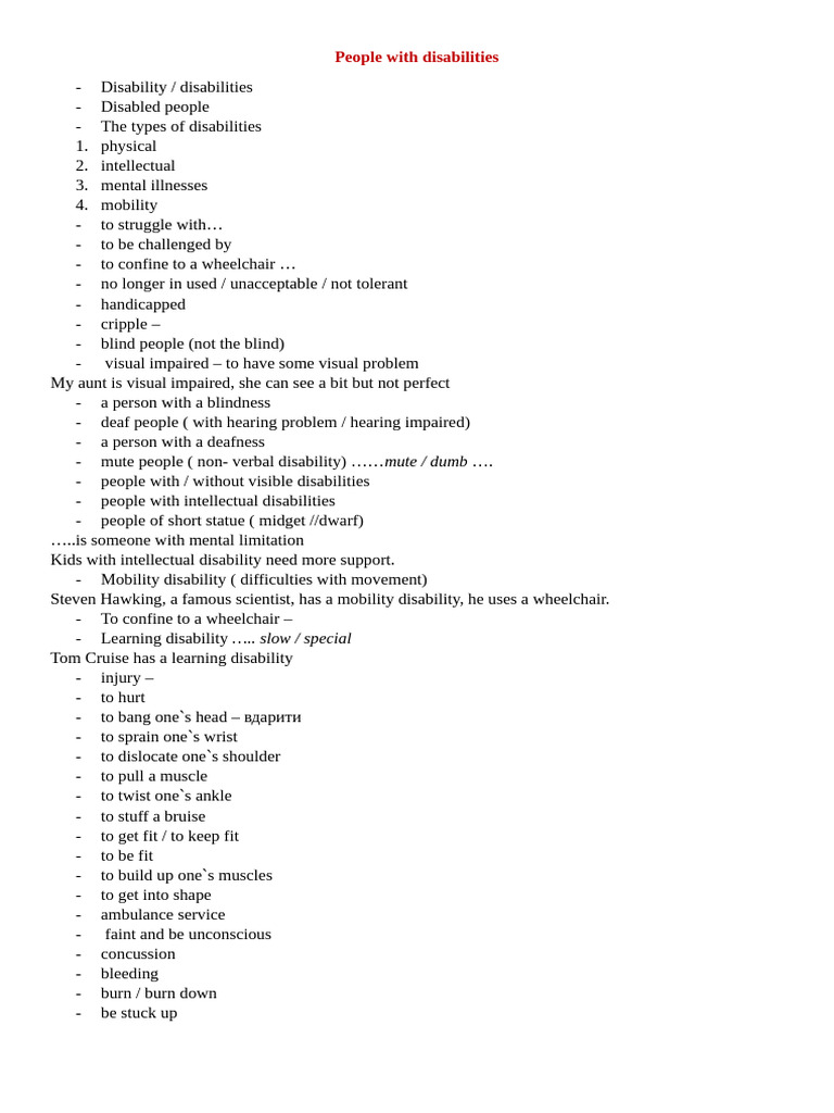 Understanding Disabilities and Terminology | PDF