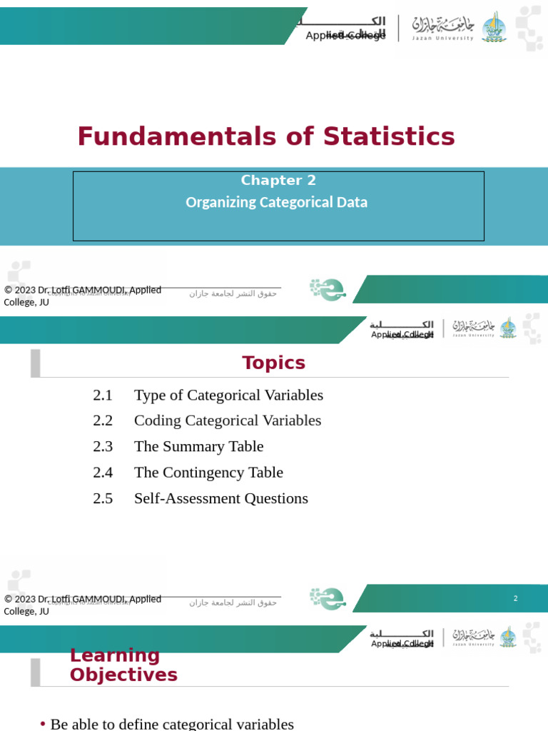 Fundamentals of Statistics Chapter - 2 | PDF | Categorical Variable | Statistics