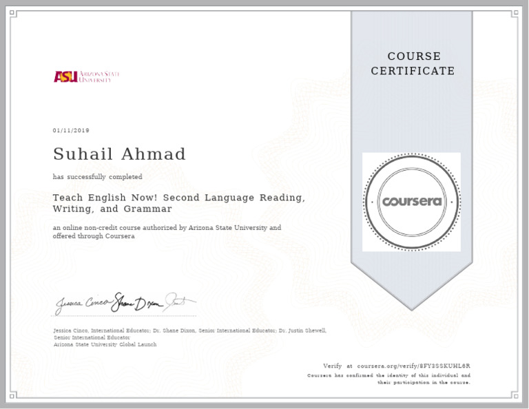 Coursera Certificate PDF | PDF