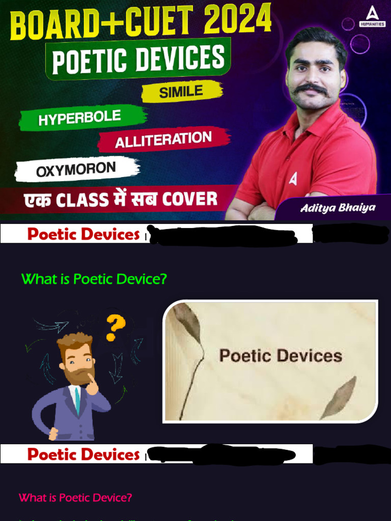 Poetic Devices CUET & 12th | PDF | Rhetorical Techniques