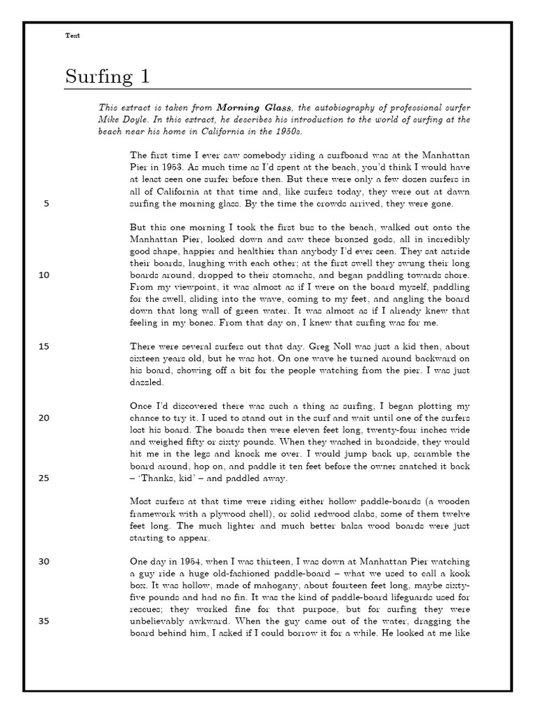 Text - Surfing - English Langauge | PDF | Boardsports | Water Sports
