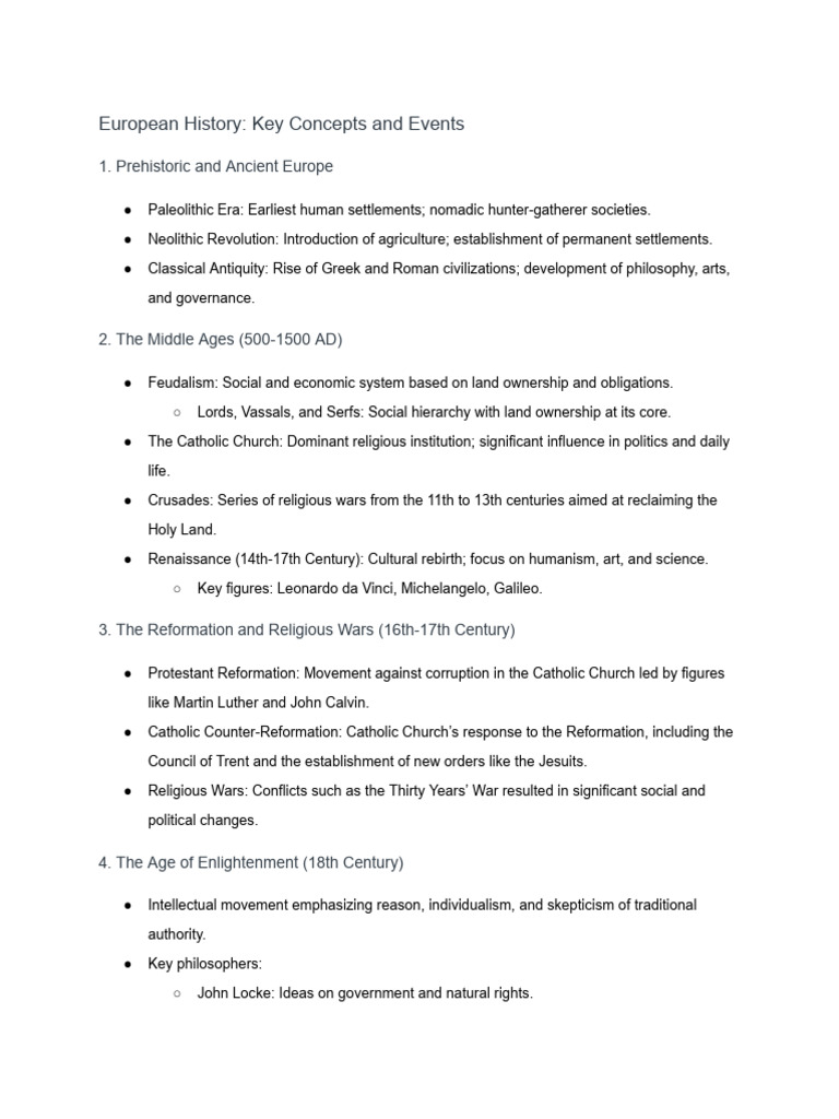 Overview of European History | PDF | European Union | Nationalism
