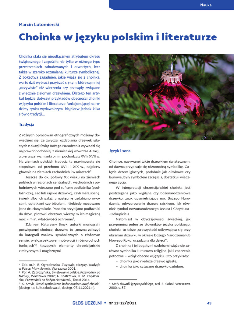 2021 - Choinka W Języku Polskim I Literaturze | PDF