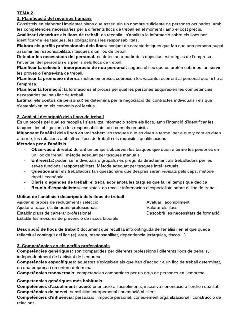 Resumen T2 RRHH | PDF