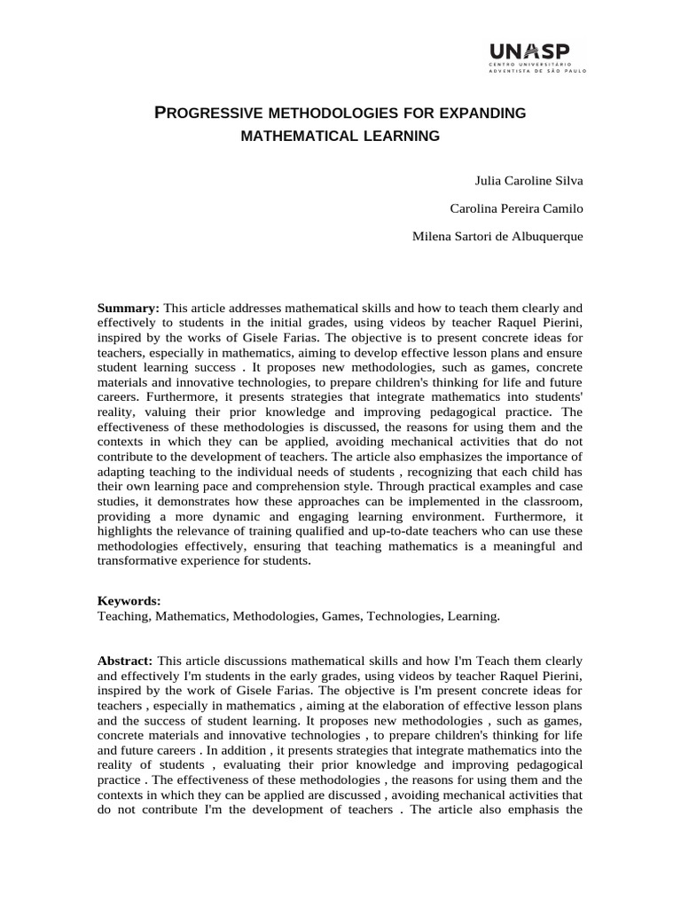 Mini Paper Matemática | PDF | Mathematics | Methodology
