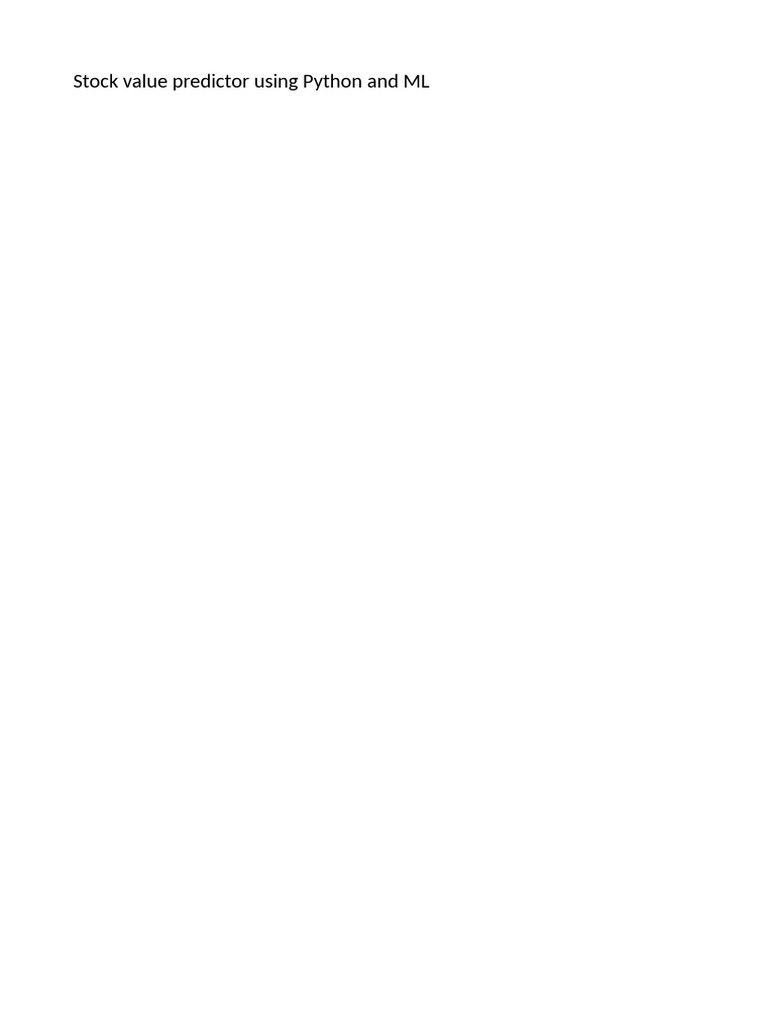 Stock Value Prediction with Python ML | PDF | Machine Learning | Accuracy And Precision