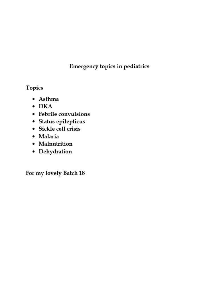 Emergency Topics in Pediatrics | PDF | Causes Of Death | Diseases And ...