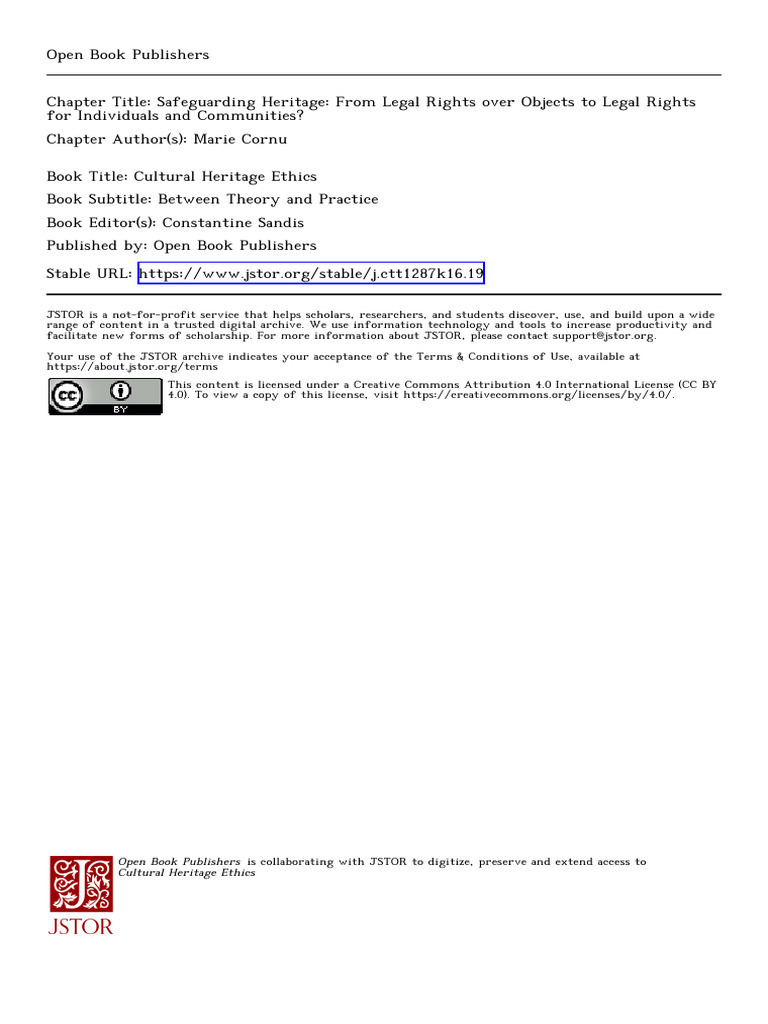 Cornu-Safeguarding Heritage-2014 | PDF | Cultural Heritage | Human Rights