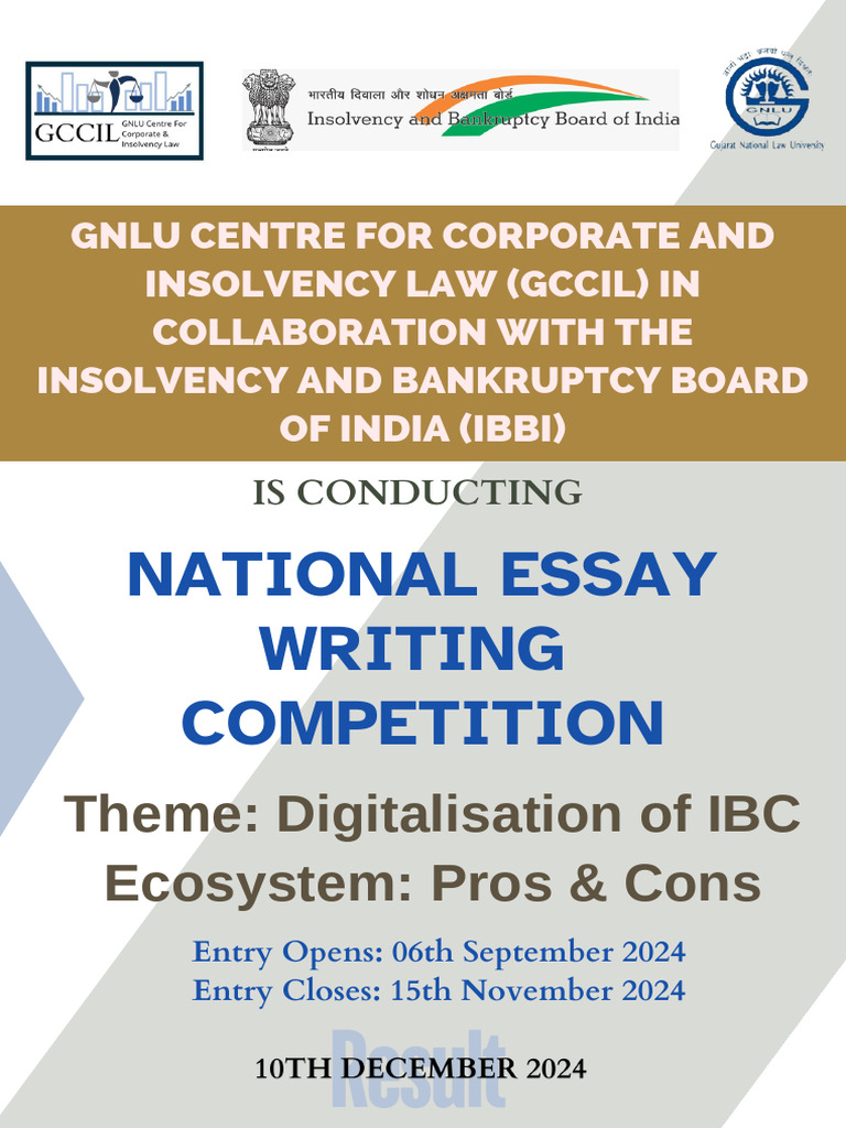 GCCIL-IBBI National Essay Competition 2024 | PDF | Insolvency | Bankruptcy