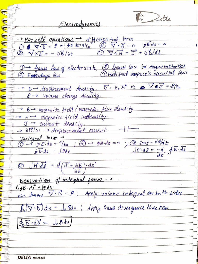 Electrodynamics Notes | PDF