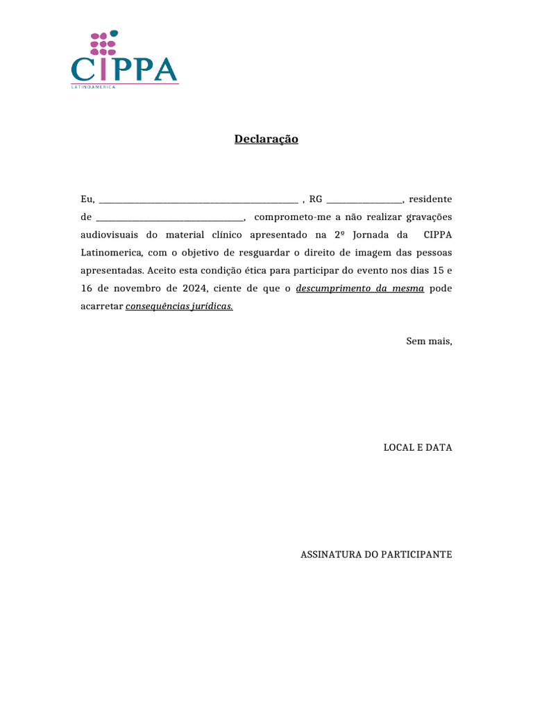 Declaração CIPPA - PT | PDF