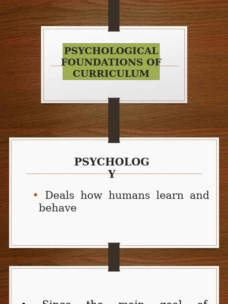 PSYCHOLOGICAL FOUNDATIONS OF CURRICULUM - Group3 | PDF | Behaviorism ...