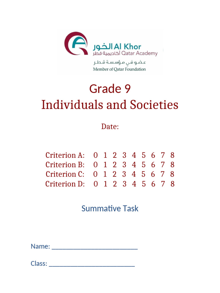 9-4 Summative Population - Grade 9 | PDF | Information | Cognition